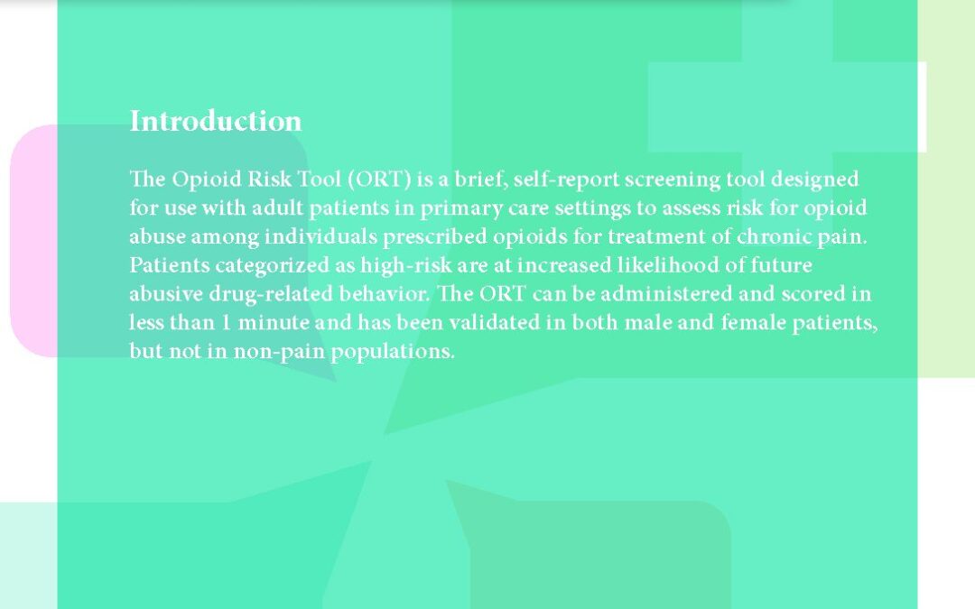 Opioid Risk Tool | Time of Care